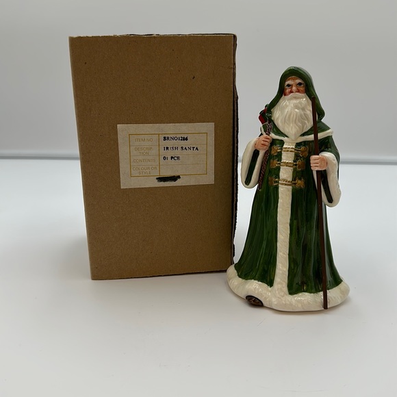 Lefton | Holiday | Vintage Lefton Irish Green Coat Santa With Box ...